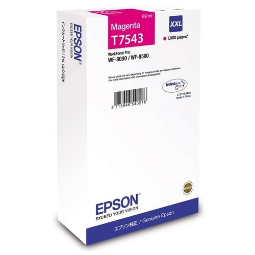 Картридж Epson C13T754340, 7000 стр, пурпурный