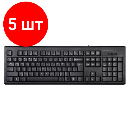 Комплект 5 штук, Клавиатура A4Tech KR-83 черный USB (533406)
