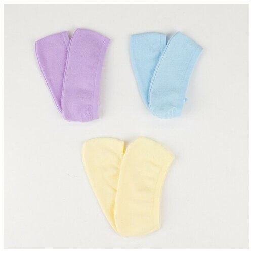 Носки Minaku, 3 пары, размер 35/38, голубой, желтый, фиолетовый