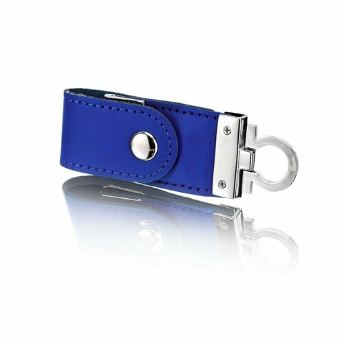 Кожаная флешка Banyan, 64 ГБ, синяя, USB 2.0, арт. F20 30шт