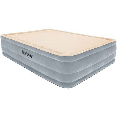 Надувная кровать Bestway FoamTop Comfort Raised Airbed 67486, 203х152 см, бежевый/серый