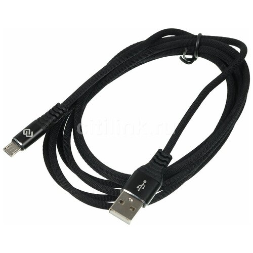 Кабель Digma MICROUSB-2M-BRAIDED-BLK USB (m)-micro USB (m) 2м черный