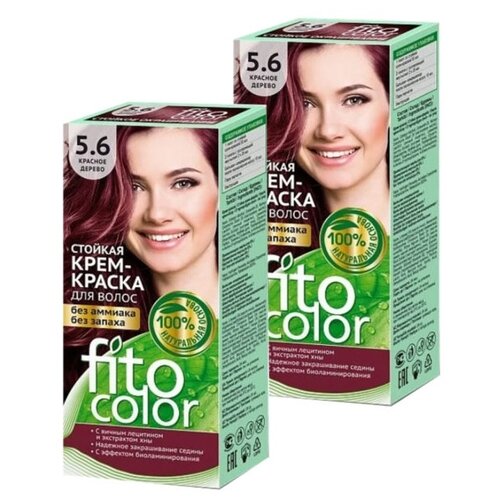 Fito косметик Fitocolor крем-краска для волос набор 2 шт., 5.6 красное дерево, 115 мл