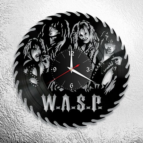 Настенные часы из виниловой пластинки с группой WASP