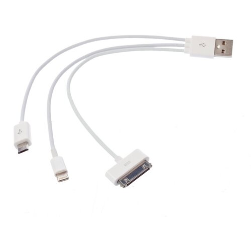 Кабель USB 2.0 - Apple iPhone/iPod/iPad 8pin 3в1, 20см, Partner