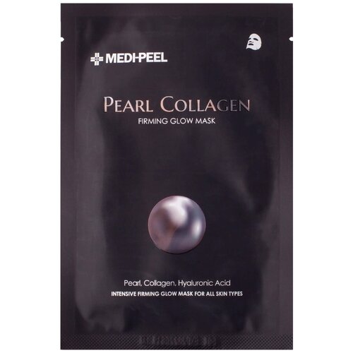 MEDI-PEEL Pearl Collagen Firming Glow Mask Тканевая маска с коллагеном и чёрным жемчугом, 25 мл