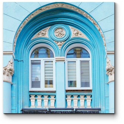 Модульная картина Голубой фасад с лепниной 60x60