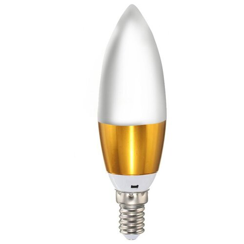 Лампа (LED) свеча прямая, E14, 9Вт. Цвет теплый белый, матовая. Комплект 5 штук