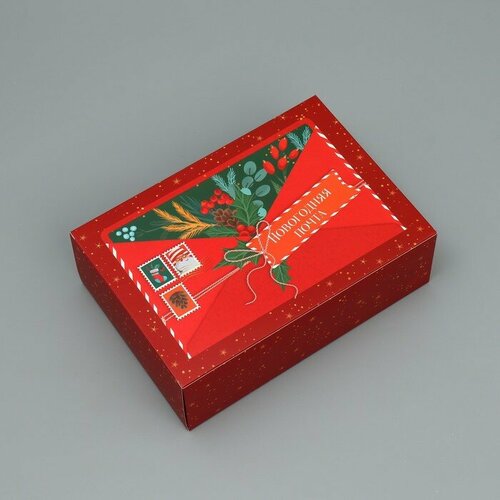 Коробка складная Новогодняя почта, 16 x 23 x 75 см