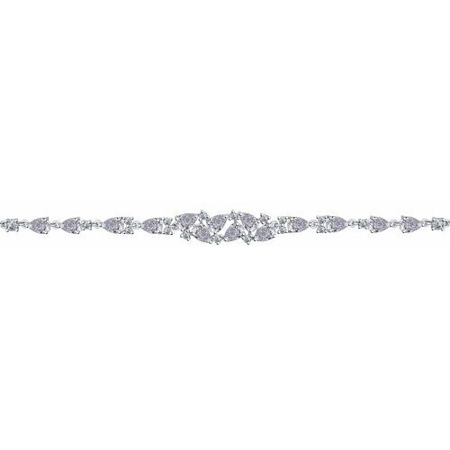 Браслет Diamant online, серебро, 925 проба, фианит, длина 19 см.