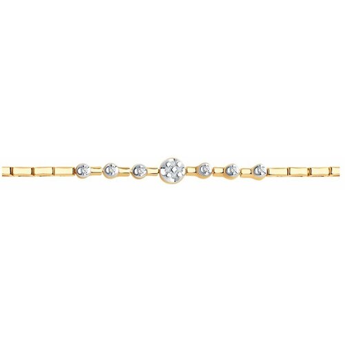 Браслет Diamant online, золото, 585 проба, бриллиант, длина 17 см.