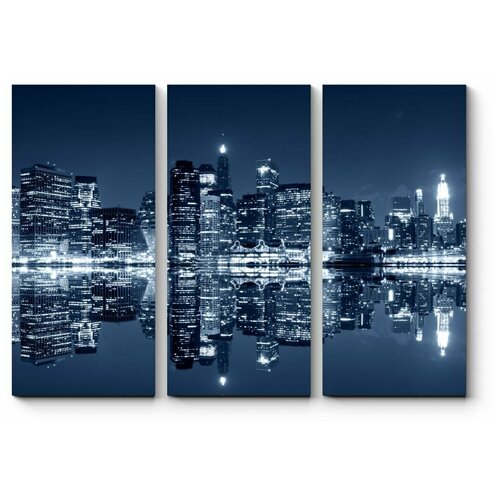 Модульная картина Манхэттен ночью, Нью-Йорк 130x93