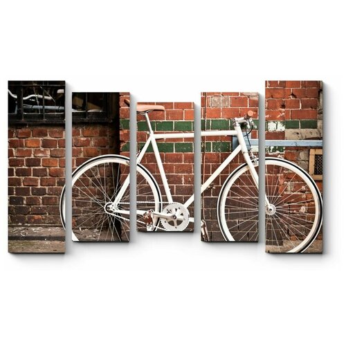 Модульная картина Ретро-стильный велоспорт в городе140x84