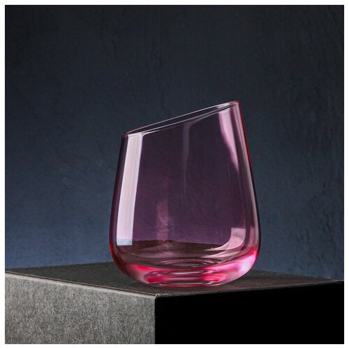 Magistro Стакан стеклянный низкий Magistro «Иллюзия», 450 мл, 9,5×11,5 см, цвет розовый