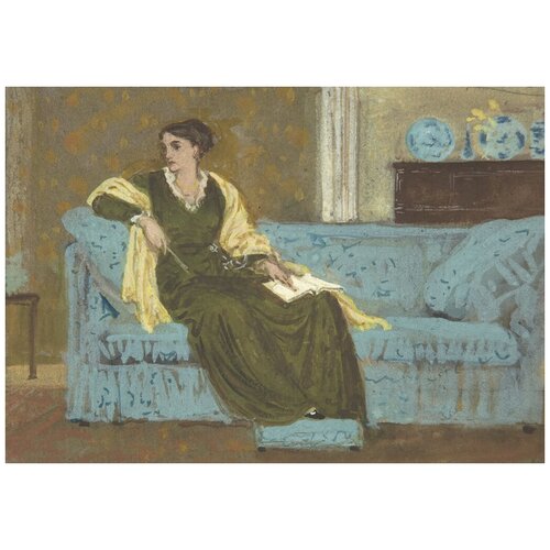 Репродукция на холсте Женщина, сидящая на диване Крейн Уолтер 43см. x 30см.