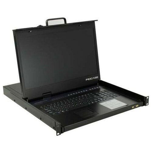 Procase консоли E1908HD Консоль однорельсовая , КВМ 8 порт, LCD 19', single rail console KVM 8 port, LCD D-Sub, USB, разрешение 1920 1080, 8 кабелей