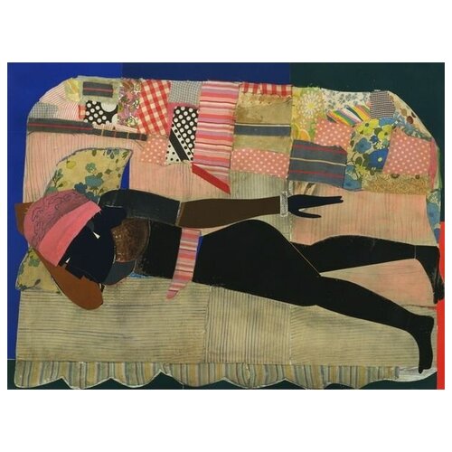 Репродукция на холсте Лоскутное одеяло (Patchwork Quilt) Берден Ромаре 67см. x 50см.