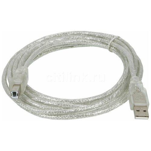 Кабель Ningbo USB A(m) USB B(m) 3м прозрачный