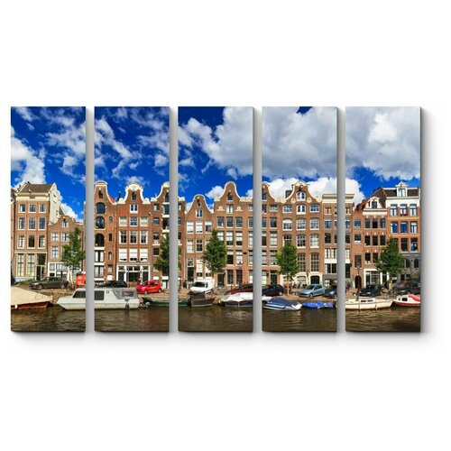 Модульная картина Отличный день для прогулки по каналам Амстердама 90x54