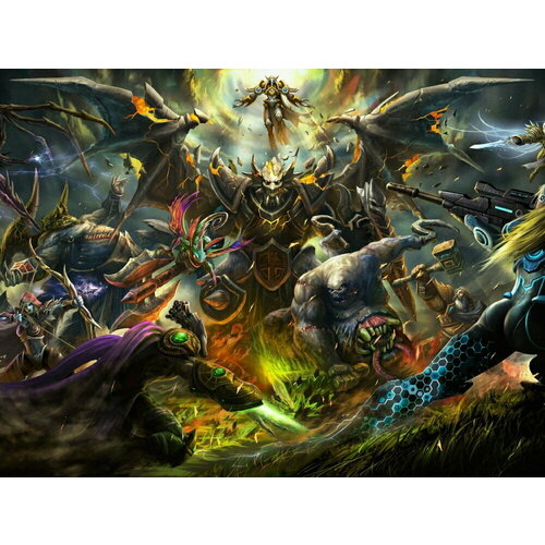 Плакат, постер на бумаге World of Warcraft/игровые/игра/компьютерные герои персонажи. Размер 30 х 42 см