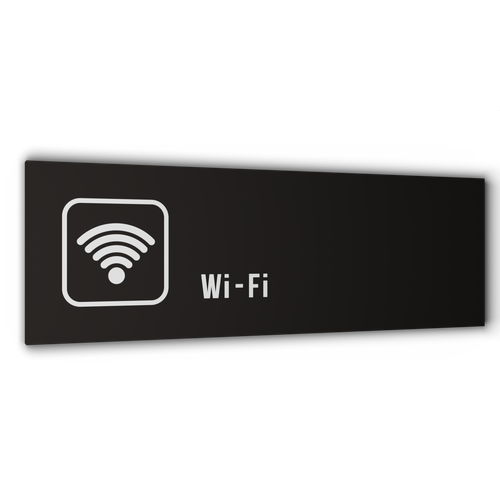 Табличка "Wi-Fi", Матовая линейка, цвет Черный, 30 см х 10 см