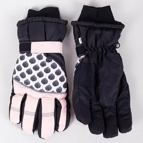 Перчатки Yo!, размер 9, черный, розовый