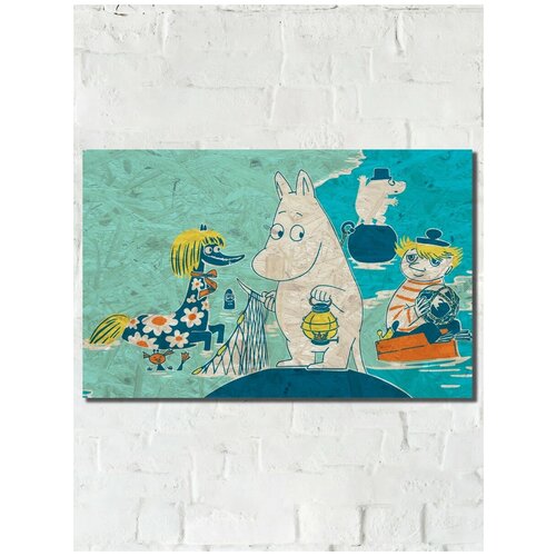Картина интерьерная на рельефной доске мульфильм муми троль (фрекен снорк, снусмумрик) - 8246 Г