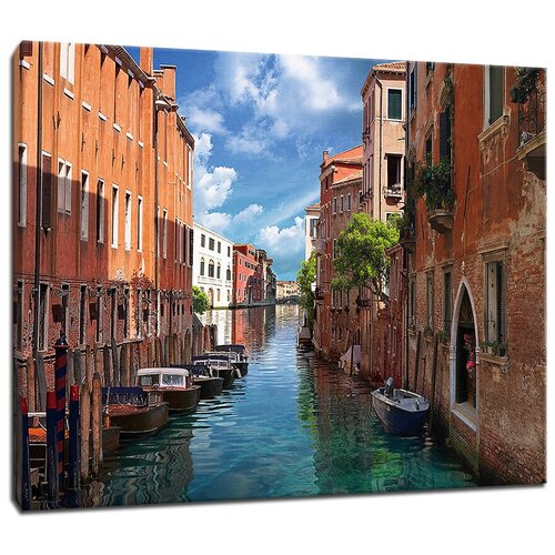 Картина Уютная стена "Узкий канал Венеции в Италии" 80х60 см