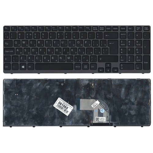 Клавиатура для Sony Vaio SVE1512H1RB черная с серой рамкой