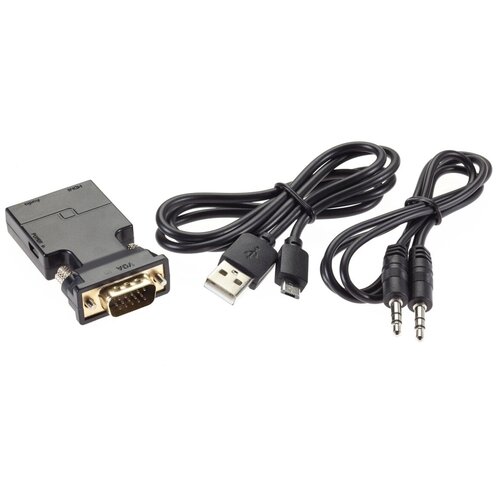 Переходник HDMI VGA VCOM Telecom CA337 круглый черный