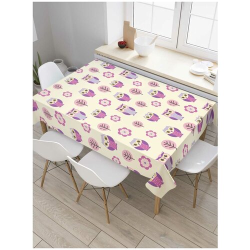 Скатерть прямоугольная JoyArty на кухонный стол "Совята" из оксфорда, 180x145 см