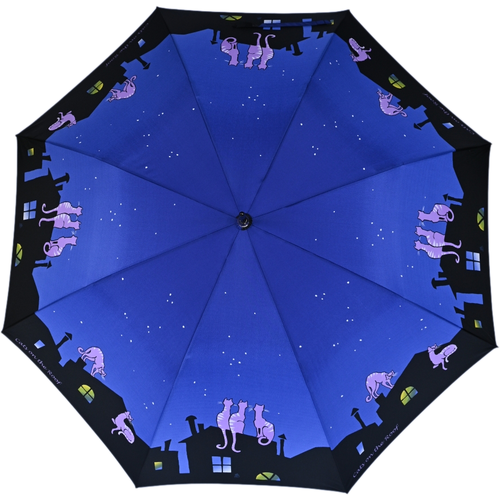 Зонт-трость ZEST, полуавтомат, купол 105 см, 8 спиц, деревянная ручка, система «антиветер», для женщин, синий