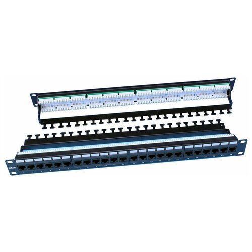 Патч-панель Hyperline PP3-19-24-8P8C-C6-110D 19" монтажная высота 1U, разъемы 24xRJ45, категория 6 UTP (1738112)