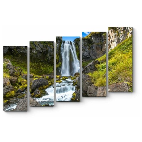 Модульная картина Горный водопад 150x105
