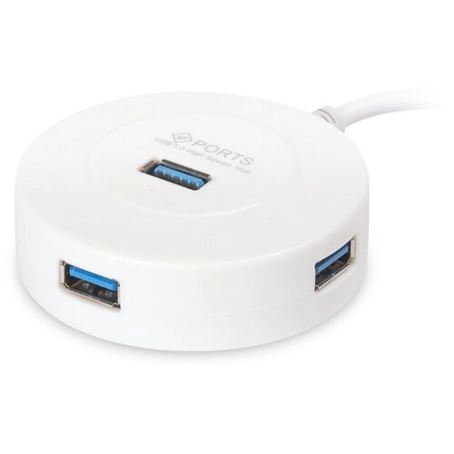 USB 3.0 хаб с выключателями, 4 порта, СуперЭконом круглый, белый, SBHA-7314-W/100
