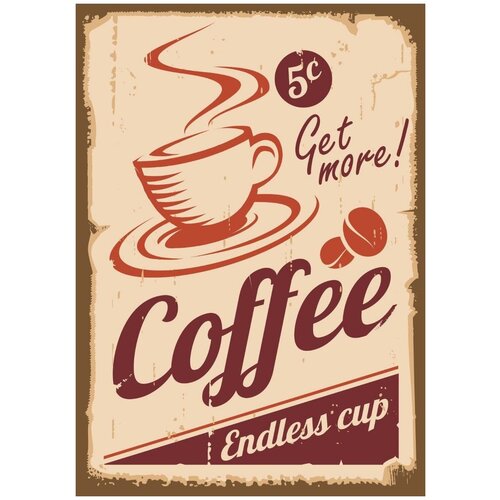 Постер / Плакат / Картина Рекламный плакат - Кофе Endless cup coffee 90х120 см в подарочном тубусе