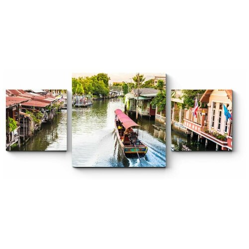 Модульная картина Путешествие по каналам Бангкока70x30