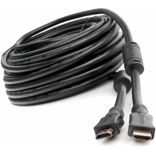 Кабель HDMI Cablexpert CCF2-HDMI4-20M, 20 м, v1.4, 19M/19M, черный, позолоченные разъемы, экран, 2 ферритовых кольца