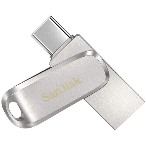 Флешка SanDisk Ultra Dual Drive Luxe USB/Type-C 256 ГБ, 1 шт., серебристый