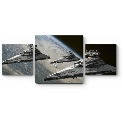 Модульная картина Межгалактические корабли 110x47