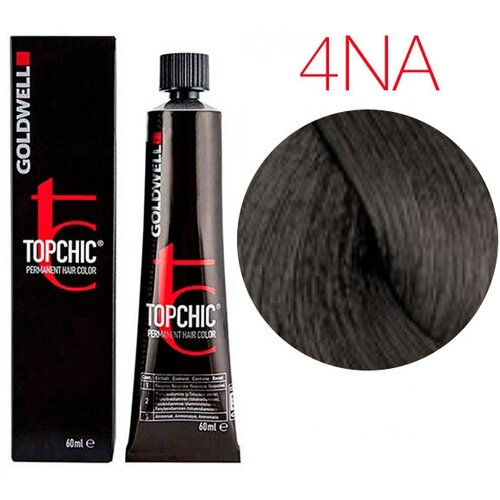 Goldwell Topchic стойкая крем-краска для волос, 4NA средне-коричневый натурально-пепельный, 60 мл