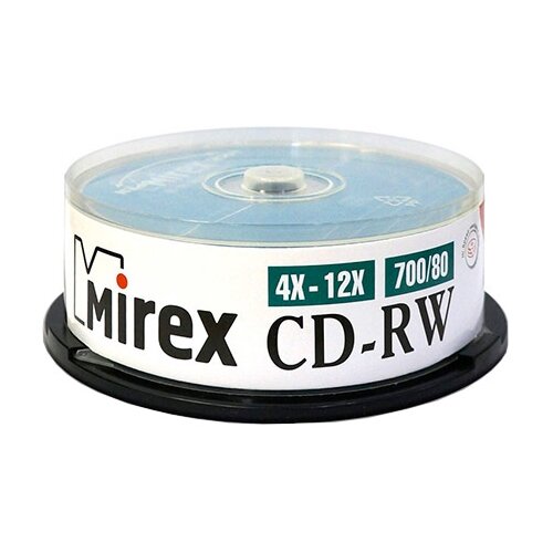 Диски Mirex CD-RW Case Box (25 шт.) 700Мб 4х-12x (UL121002A8M)