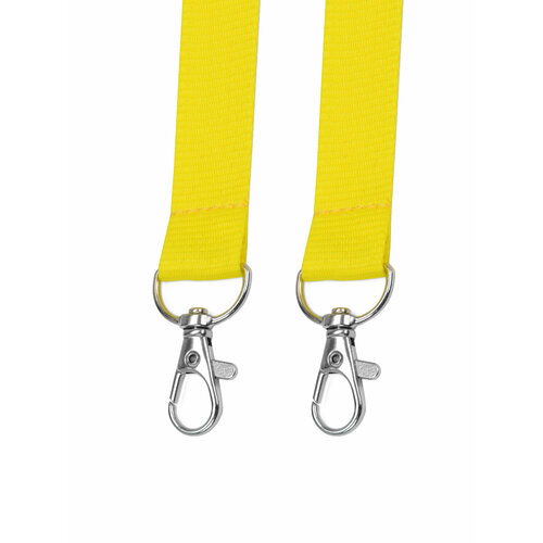 Ланъярд (шнурок) для бейджа с 2 карабинами 15 мм, 1 шт, желтый