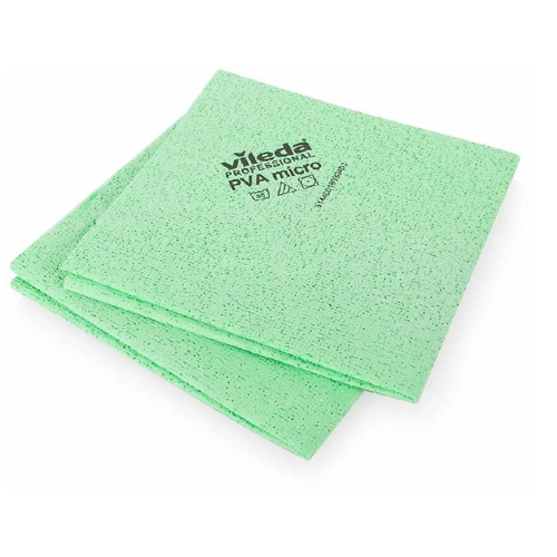 Салфетки для уборки Vileda Professional PVA micro универсальная, 38x35 см, зеленый, 2 штуки