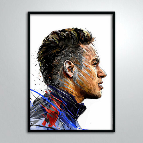 Постер в раме/Картина на стену/Неймар Пари Сен-Жермен Рисунок Neymar