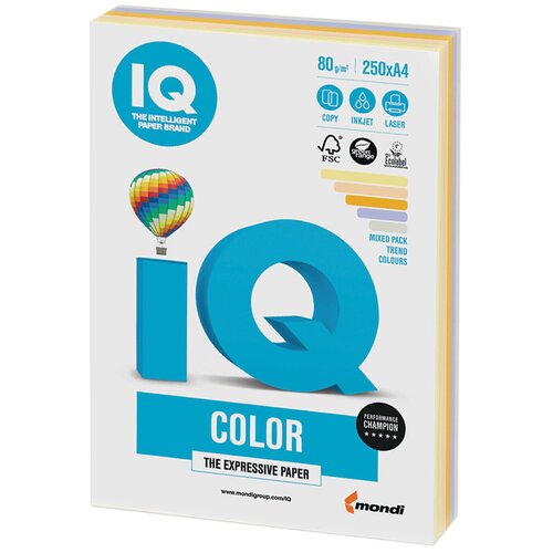Бумага IQ Color A4 80 г/м², 250 л, тренд RB03