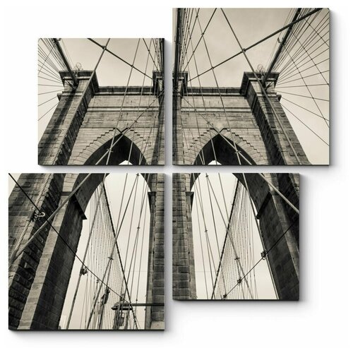 Модульная картина Бруклинский мост, винтаж 130x130