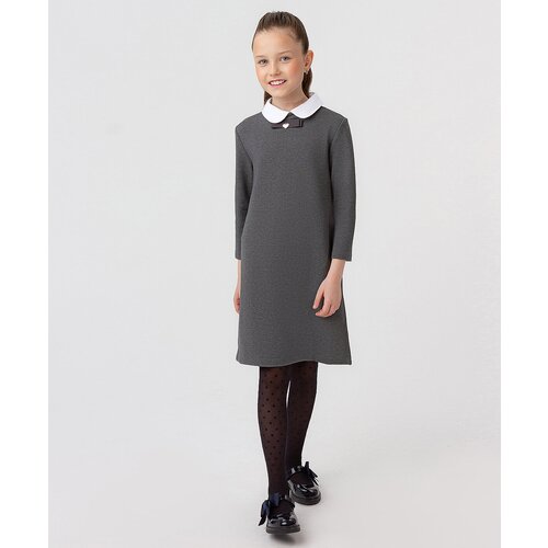 Школьное платье Button Blue, размер 164, серый