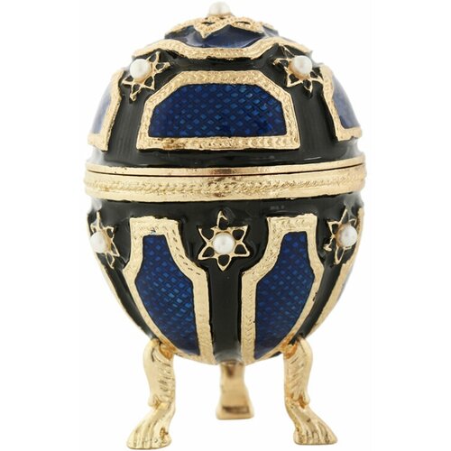Яйцо-шкатулка в стиле Фаберже Иудейское, синее, малое, 6см