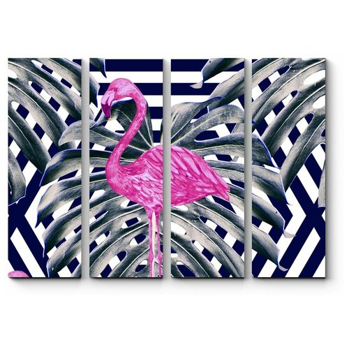 Модульная картина Приключения фламинго в джунглях 100x75